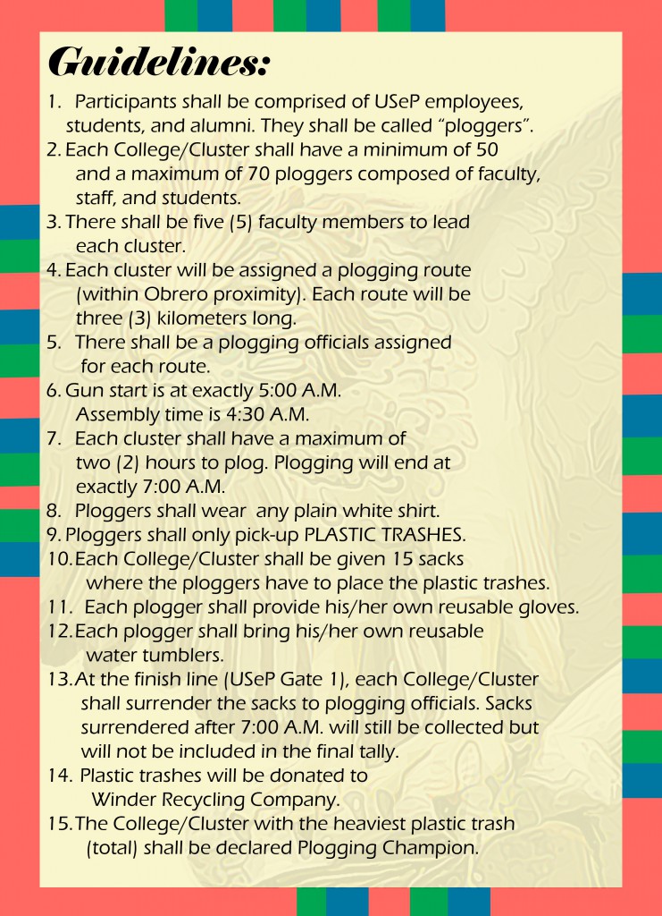 USEP 41st FOUNDING ANNIVERSARY CELEBRATION Presents PLOGGING Picking